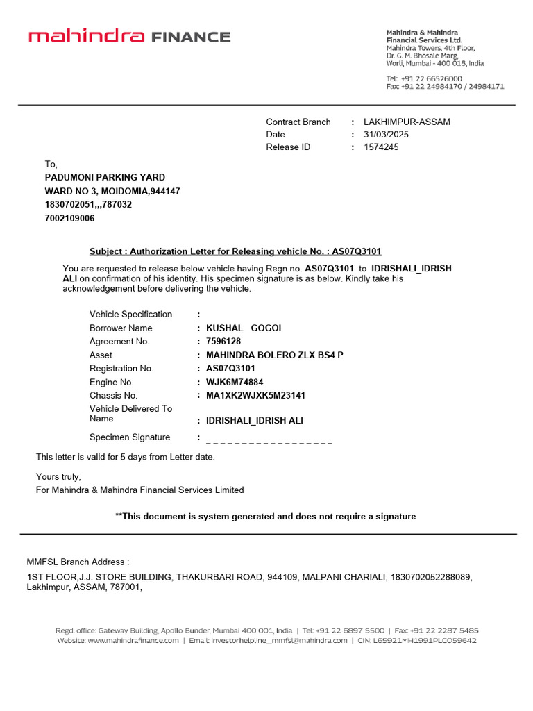 Repo Release Letter 7596128 | PDF