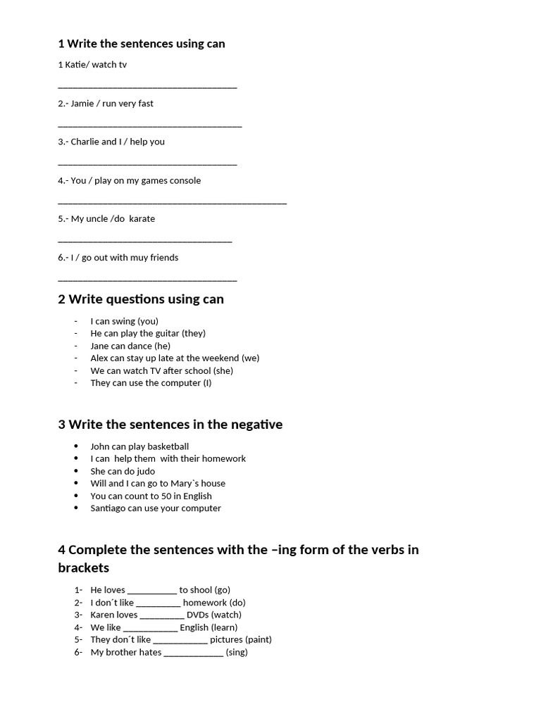 Unidad 4 Ingles Verbo Can | PDF