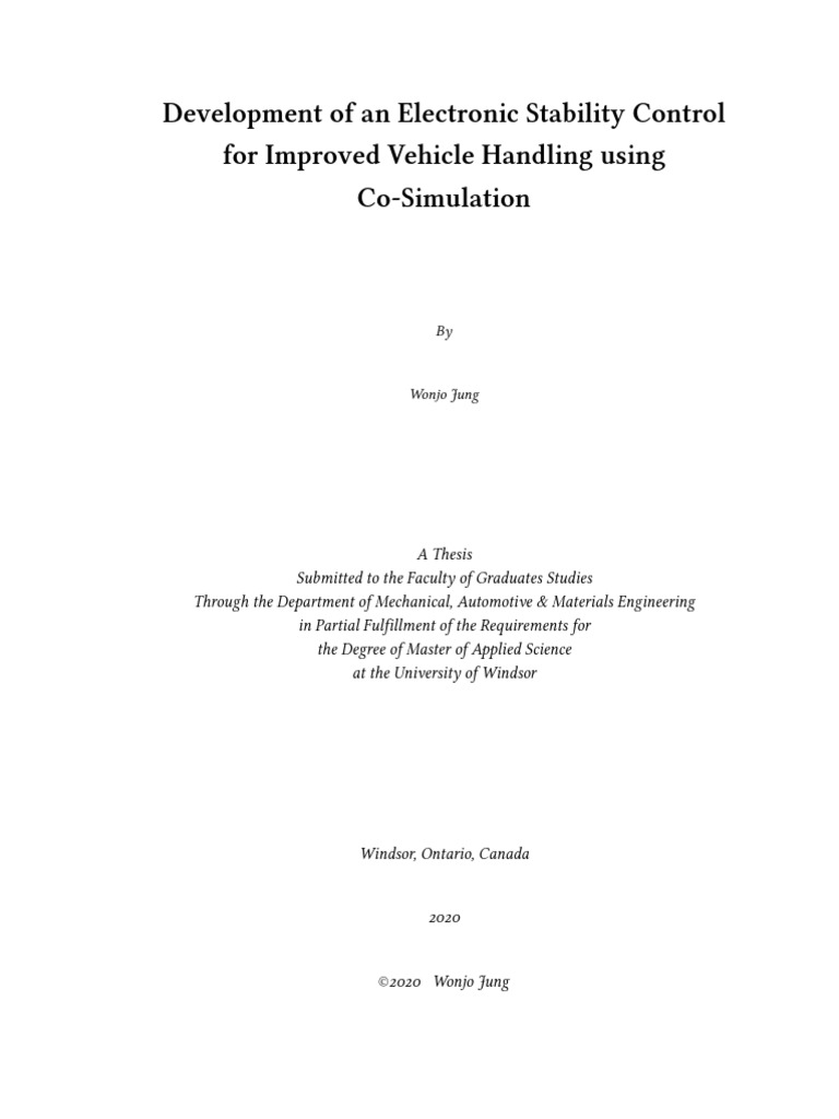 Development of an Electronic Stability Control for Improved Vehicle Handling | PDF | Anti Lock ...