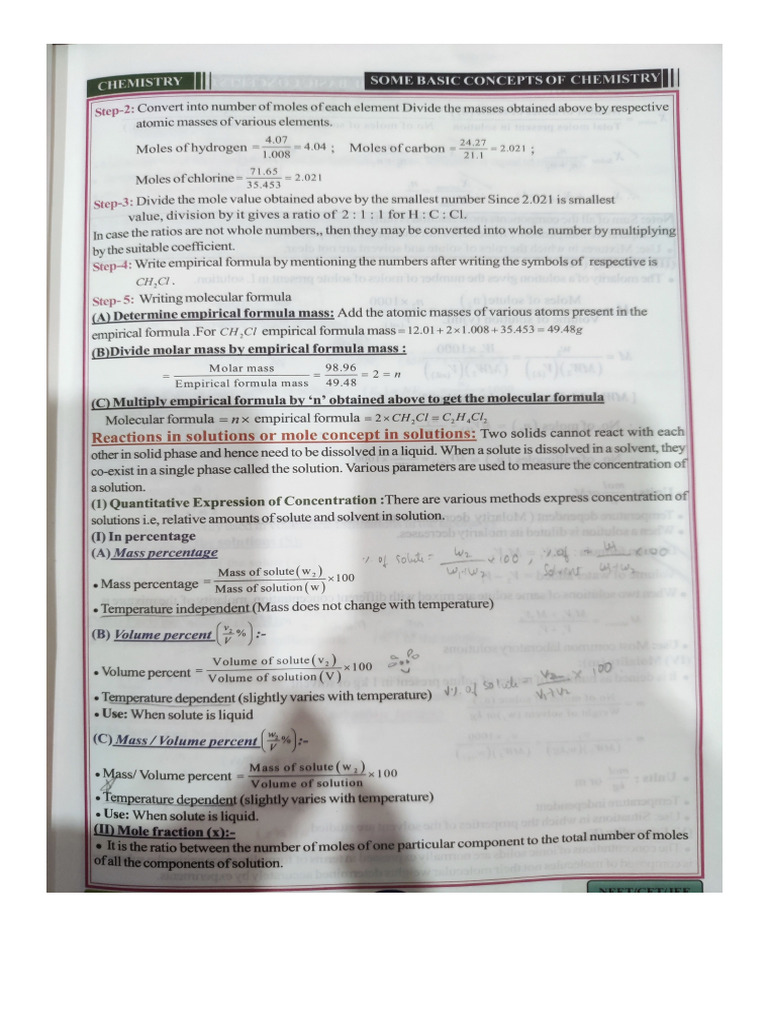 Mole Concept Question | PDF