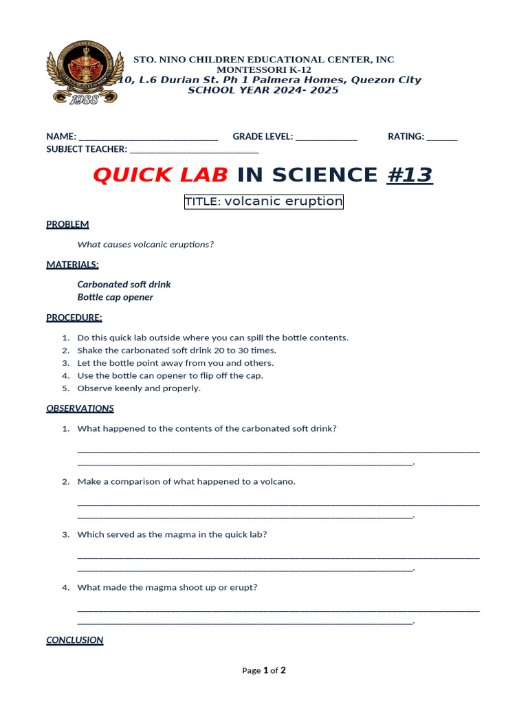 Grade 6-QuickLab#12 | PDF