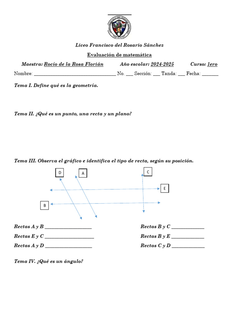 Evaluación de Matemáticas - P3 | PDF