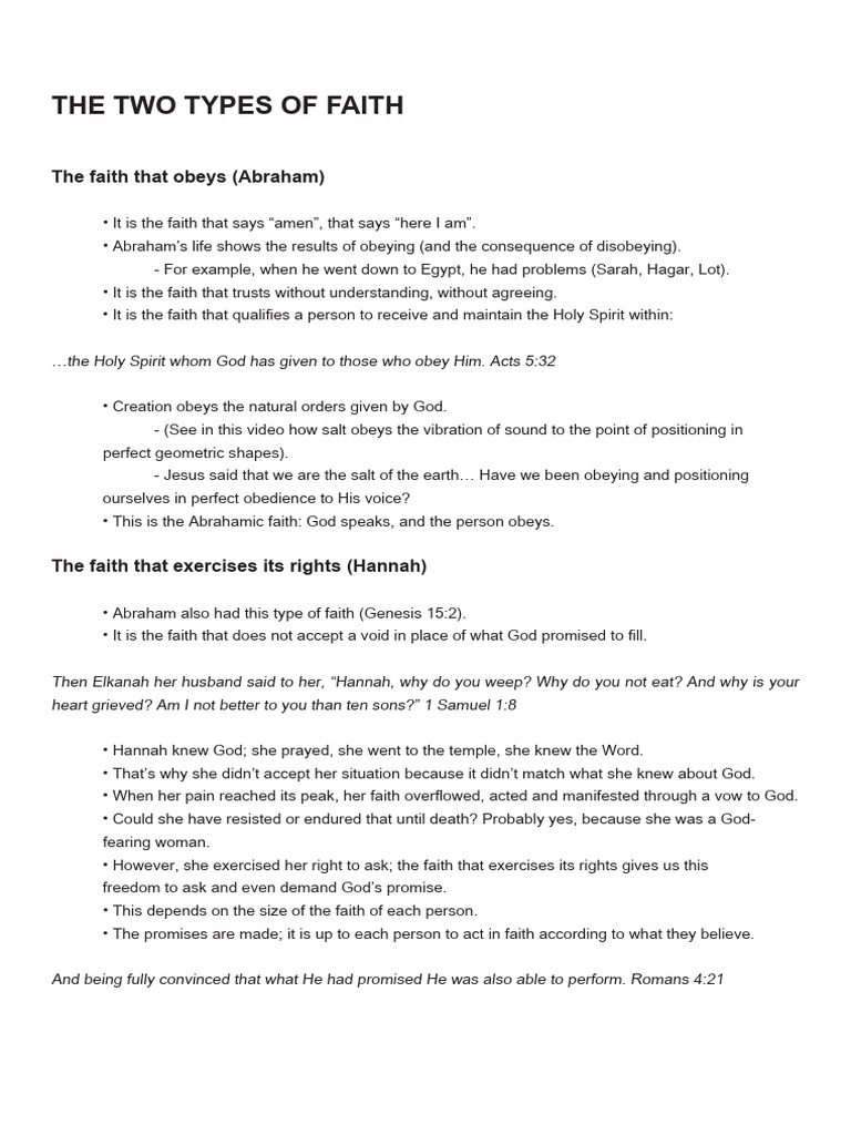 Understanding Two Types of Faith | PDF