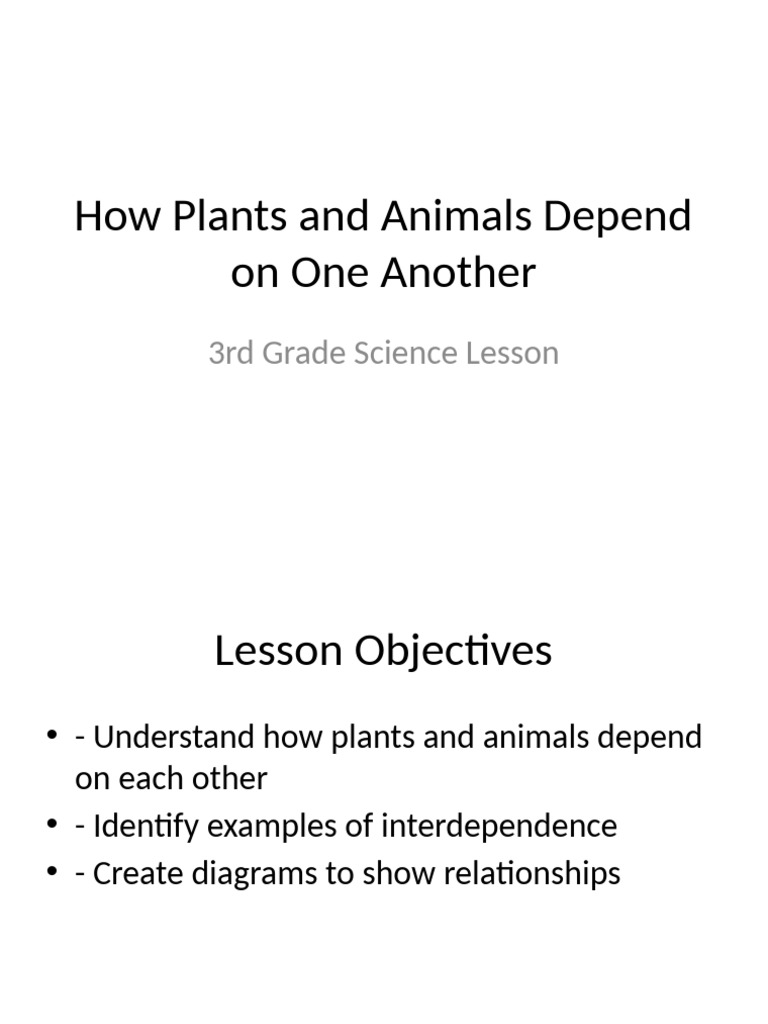 Plants Animals Interdependence 3rdgrade | PDF