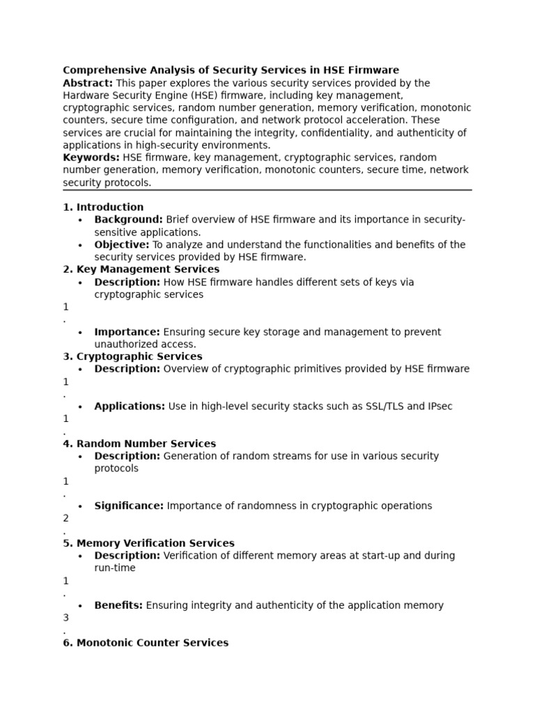 HSE Firmware Security Services Overview | PDF | Security | Computer ...