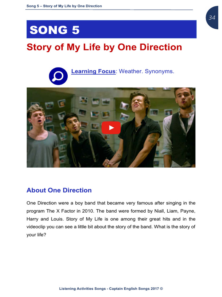 Story of My Life by One Direction | PDF | One Direction