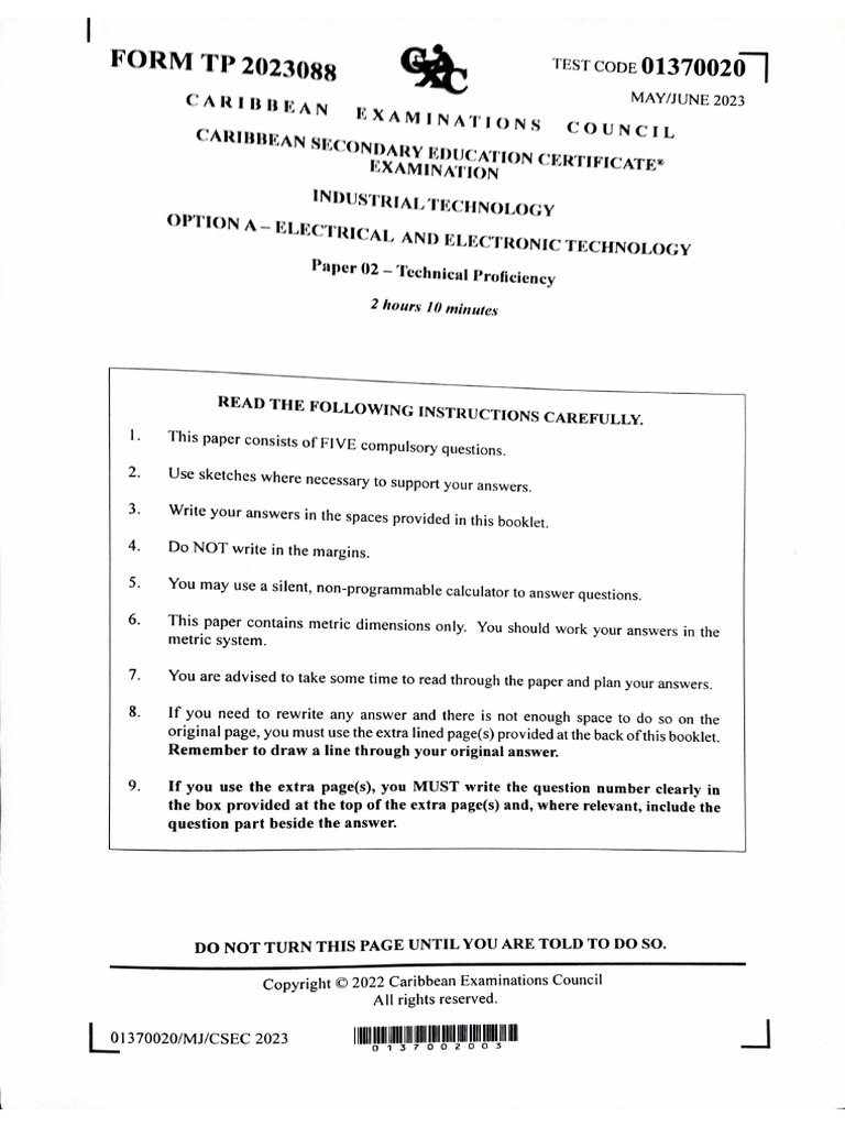 2023 Paper 2 (1) CSEC EET | PDF