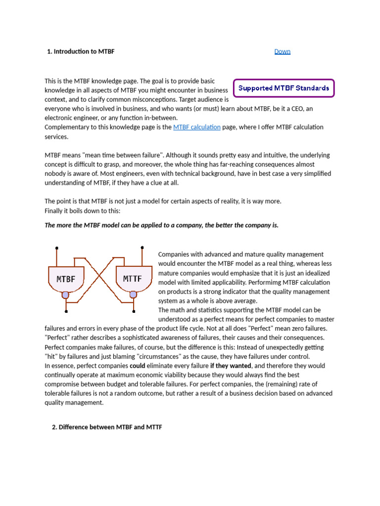 Understanding MTBF: Key Concepts Explained | PDF