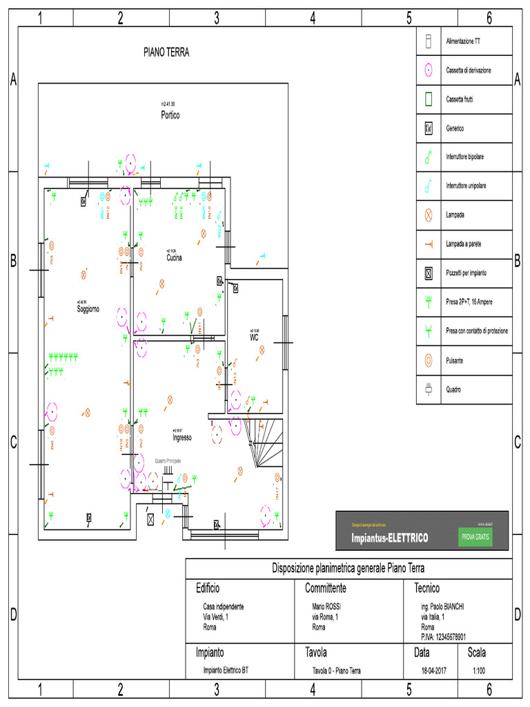 Schema Impianto Elettrico Impiantus Elettrico (1) | PDF