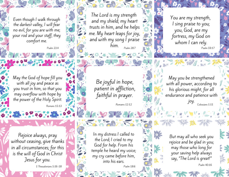 Free Printable Scripture Cards Encouragement Set 2 | PDF | Patience ...