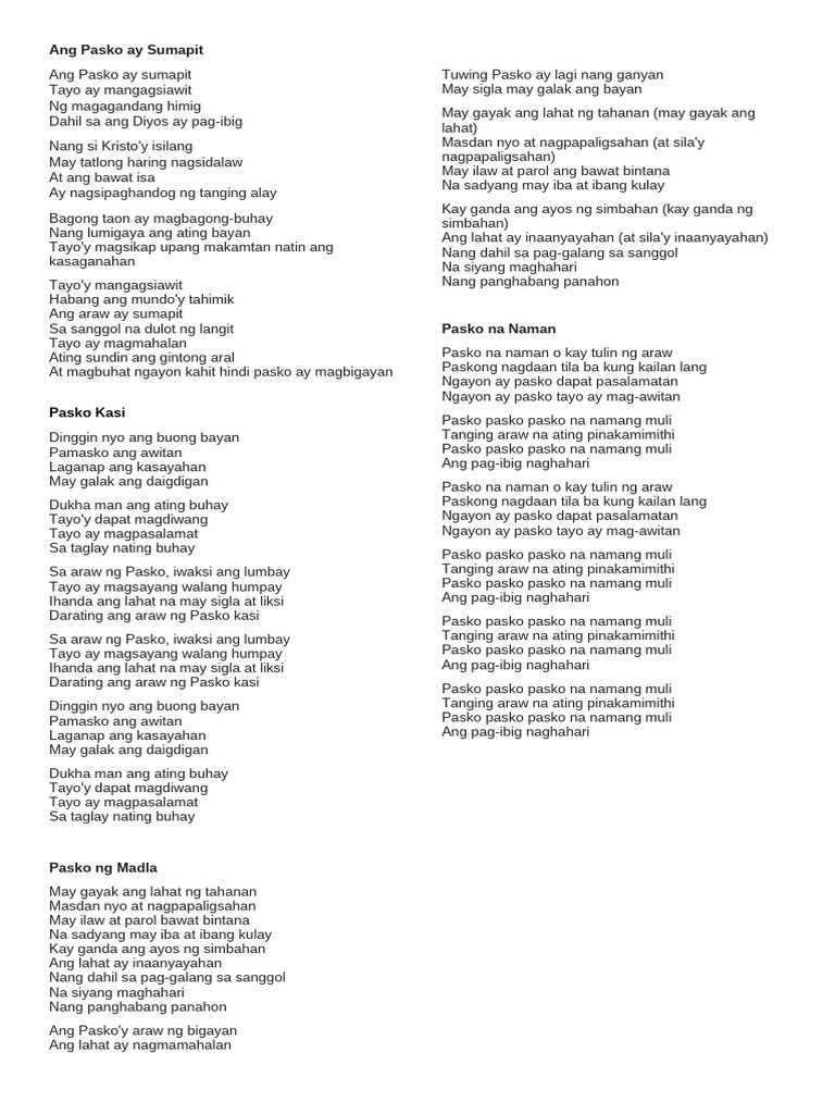 Caroling Lyrics | PDF