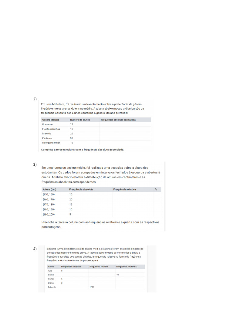 Revisão de Variáveis Estatísticas e Idades | PDF