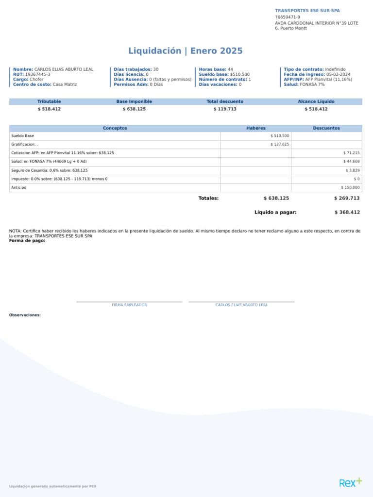 Liquidaciones Enero 2025 Ese Sur v3 | PDF | Economias | Dinero