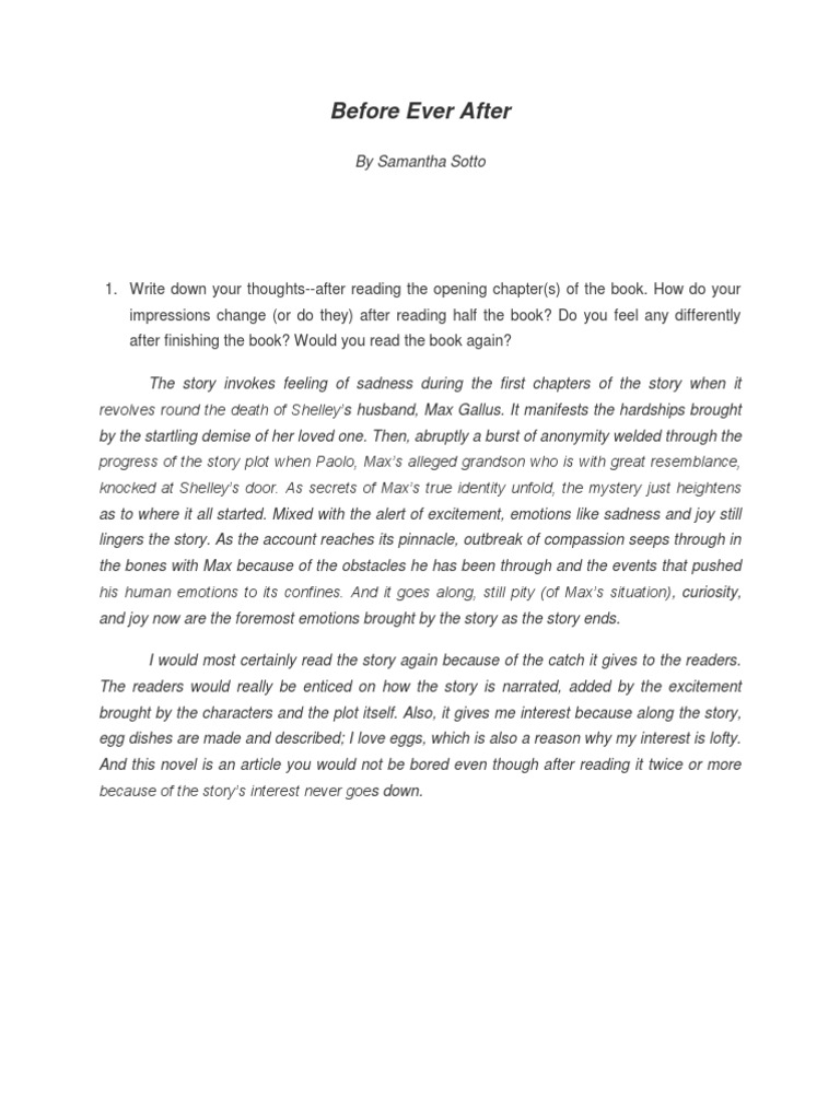 Before Ever After Book Review | PDF | Immortality | Novels