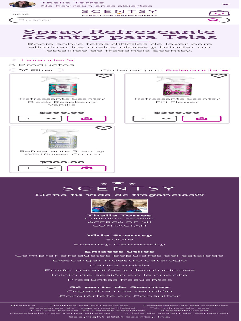 Spray para Sábanas y Telas Frescas Spray Refrescante Scentsy para Telas | PDF