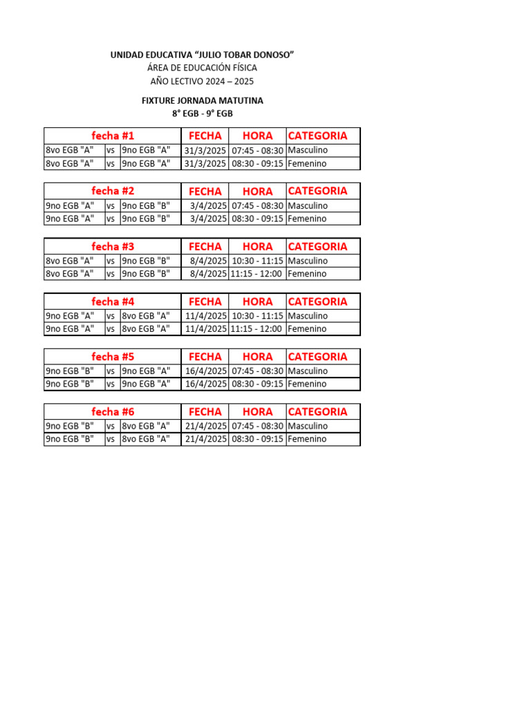 8° Egb - 9° Egb | PDF