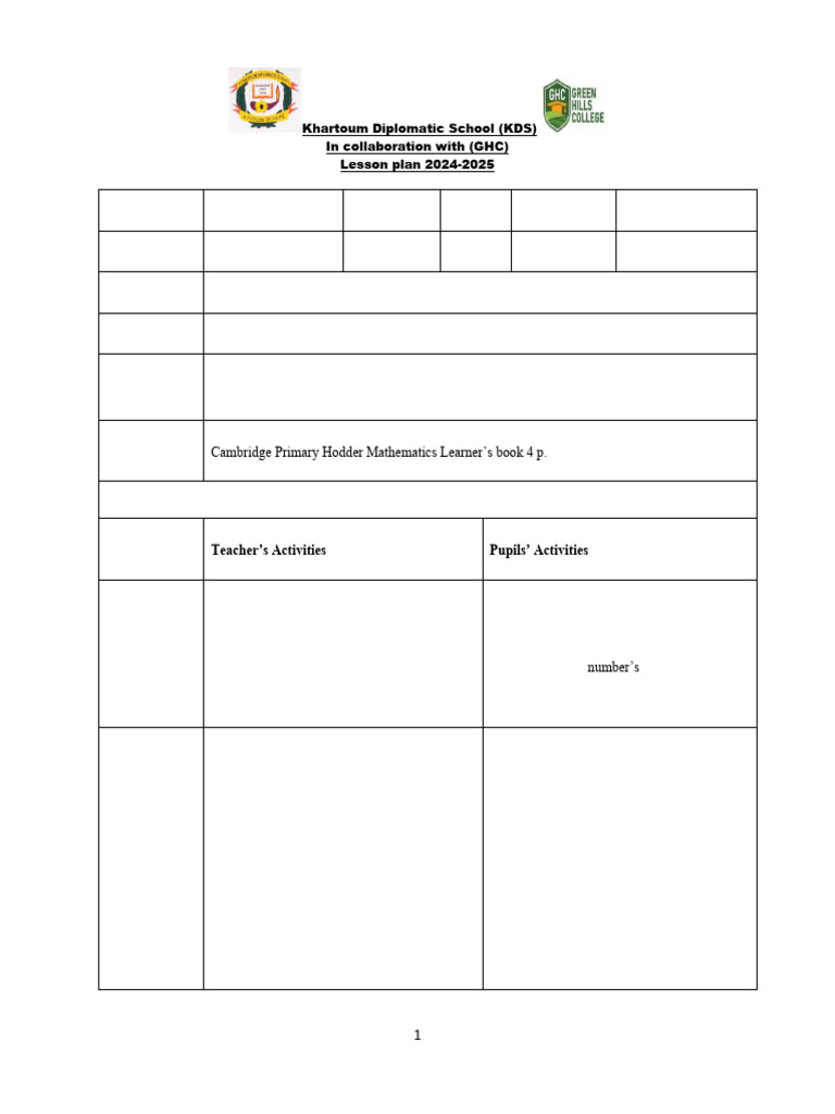 Lesson Plan-Y6-T2-W2-L5&6 | PDF | Cartesian Coordinate System | Learning