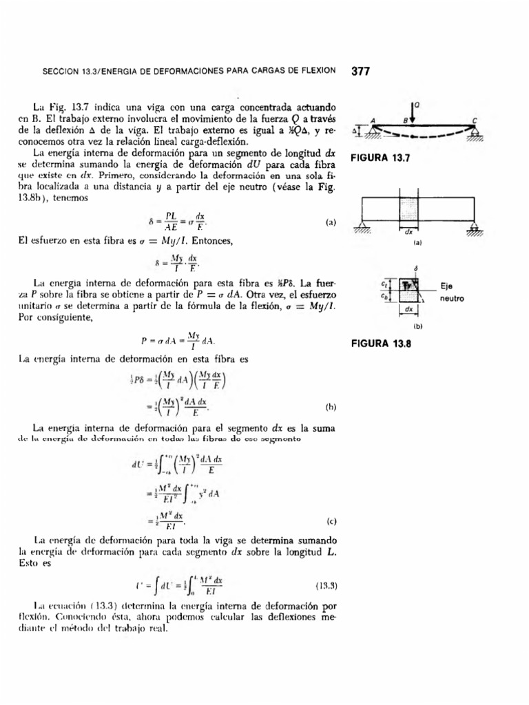 2 Energia de Deformacion Momento Flector | PDF | Viga (Estructura) | Mecánica