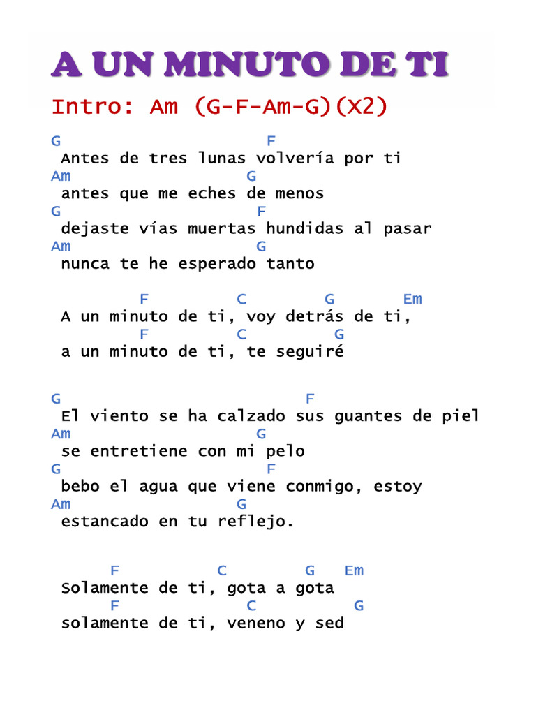 A UN MINUTO DE TI | PDF