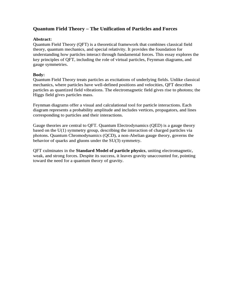 Quantum Field Theory Explained | PDF