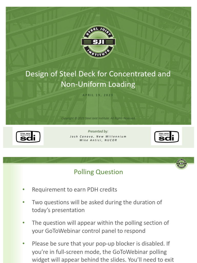 Design of Steel Deck.... 041923 - 1slide | PDF | Bending | Structural Engineering