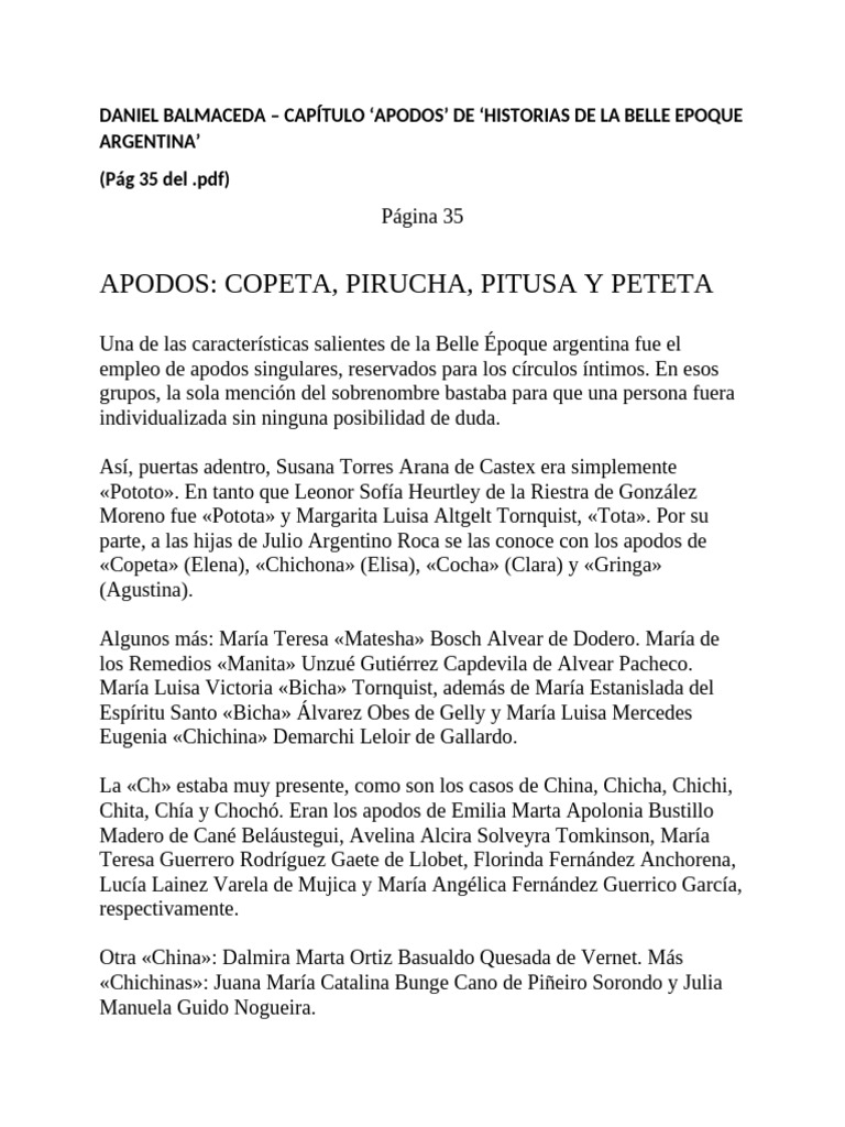 Daniel Balmaceda - Capítulo Apodos' de Historias de La Belle Epoque ...