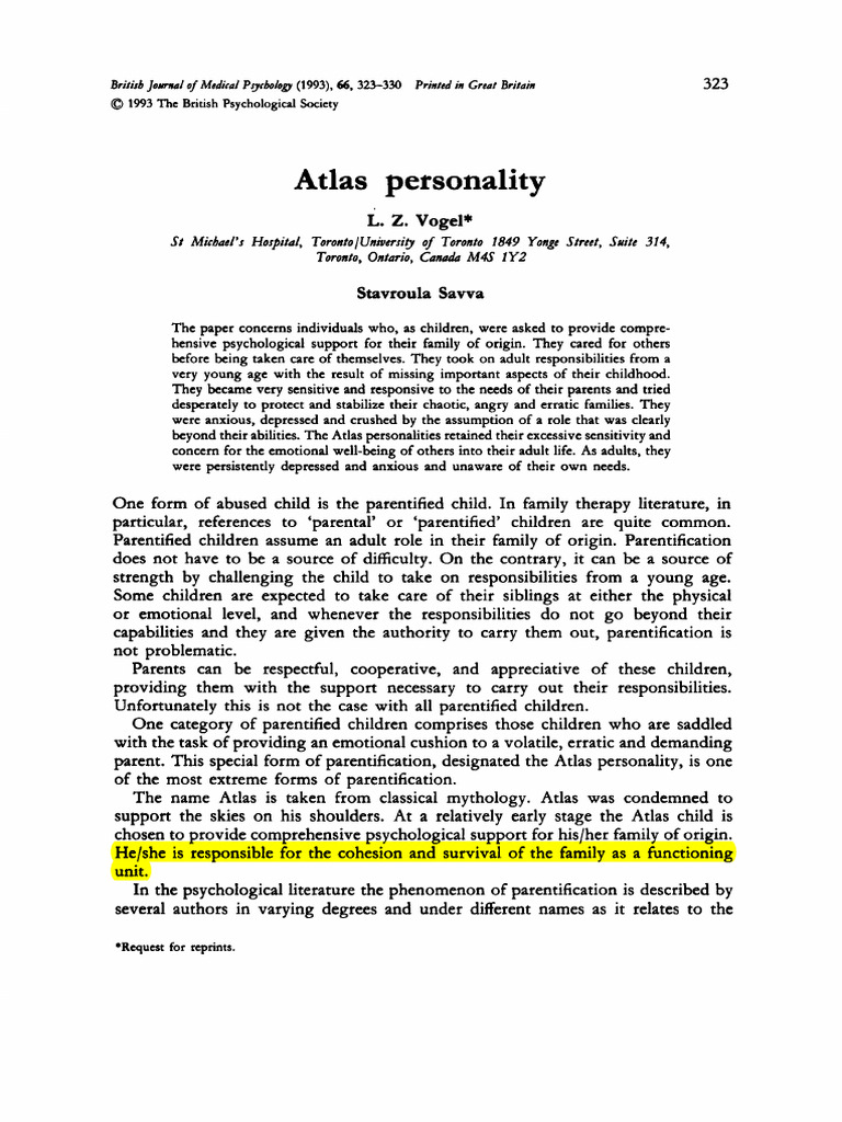 Understanding Atlas Personality Disorder | PDF | Psychotherapy | Anxiety