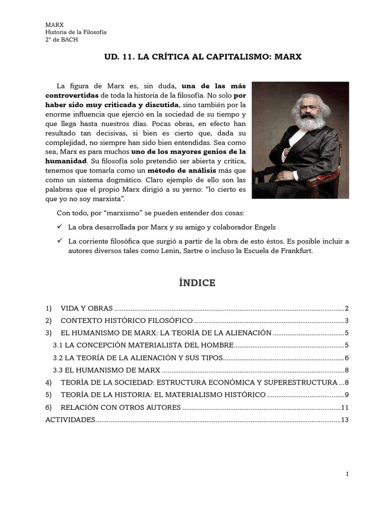 Apuntes Marx | PDF | Karl Marx | La teoría de la alienación de Marx