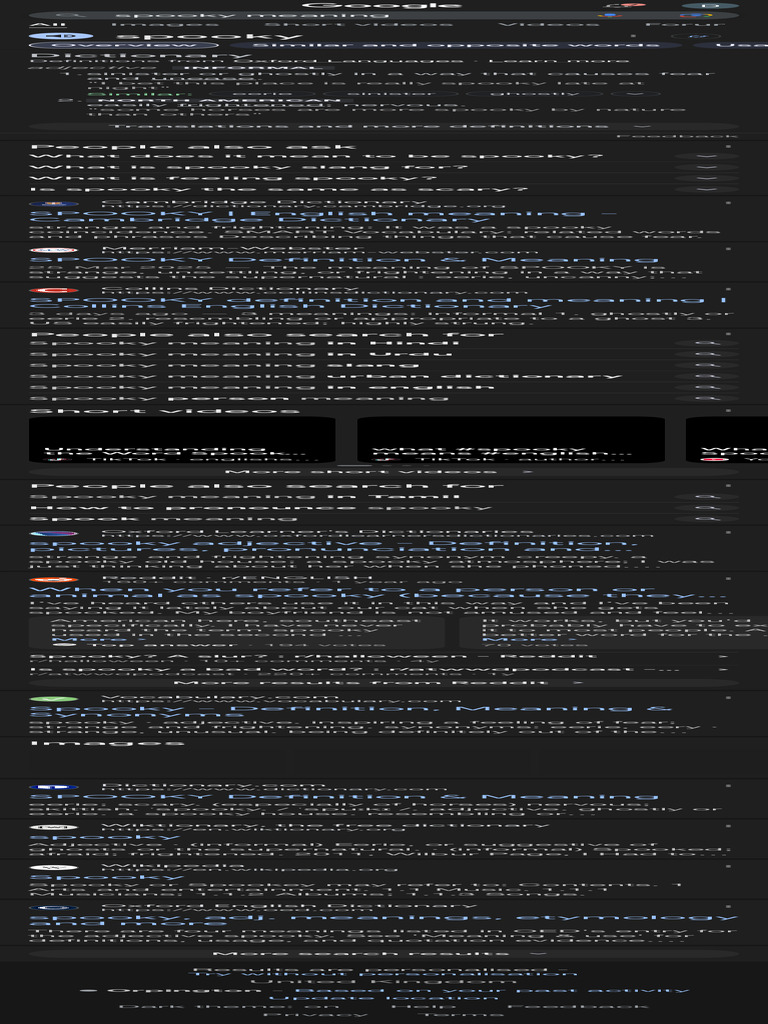 Spooky Meaning - Google Search | PDF | Lexicography | Lexicology