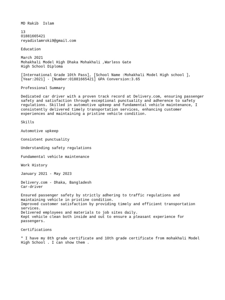 CopyofCopyofMDRakib Islam CV | PDF