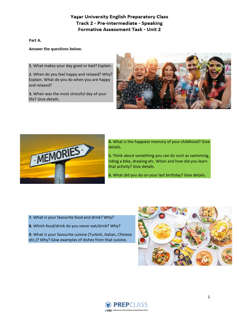 Formative Assessment Task Unit 2 | PDF