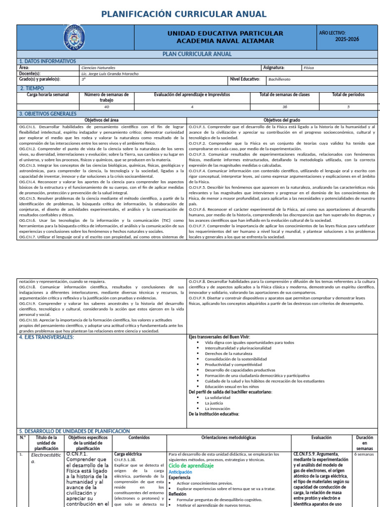 Pca Fisica 3ro Bach | PDF | Campo magnético | Electricidad