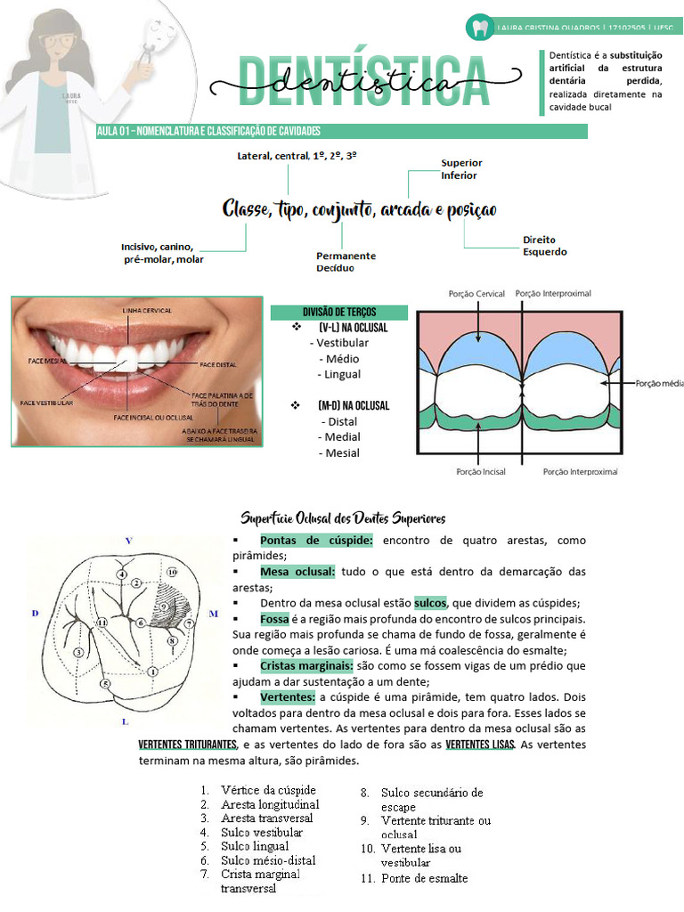 Aula 01, 02 e 03 - Cavidades, Diagnóstico e Planejamento, Preparo ...