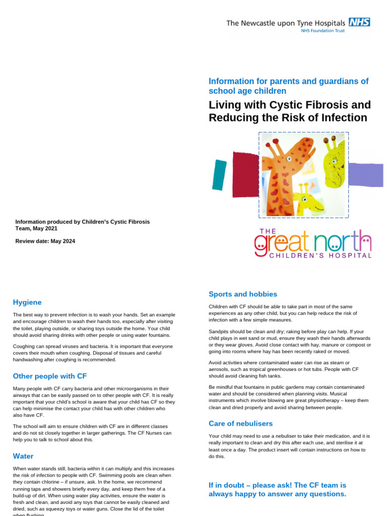 Cystic Fibrosis Care: Infection Prevention Tips | PDF | Hand Washing ...