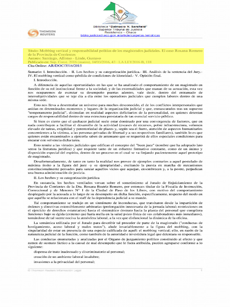 Santiago Alfonzo Mobbing Verticaly Responsabilidad Politica de Los Magistrados Judiciales Sup ...