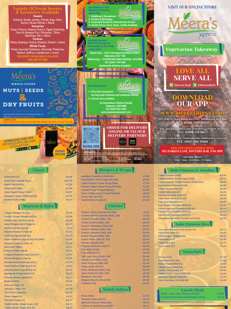 Meera Xpress Takeaway Menu 2024 | PDF | Foods | Cuisine