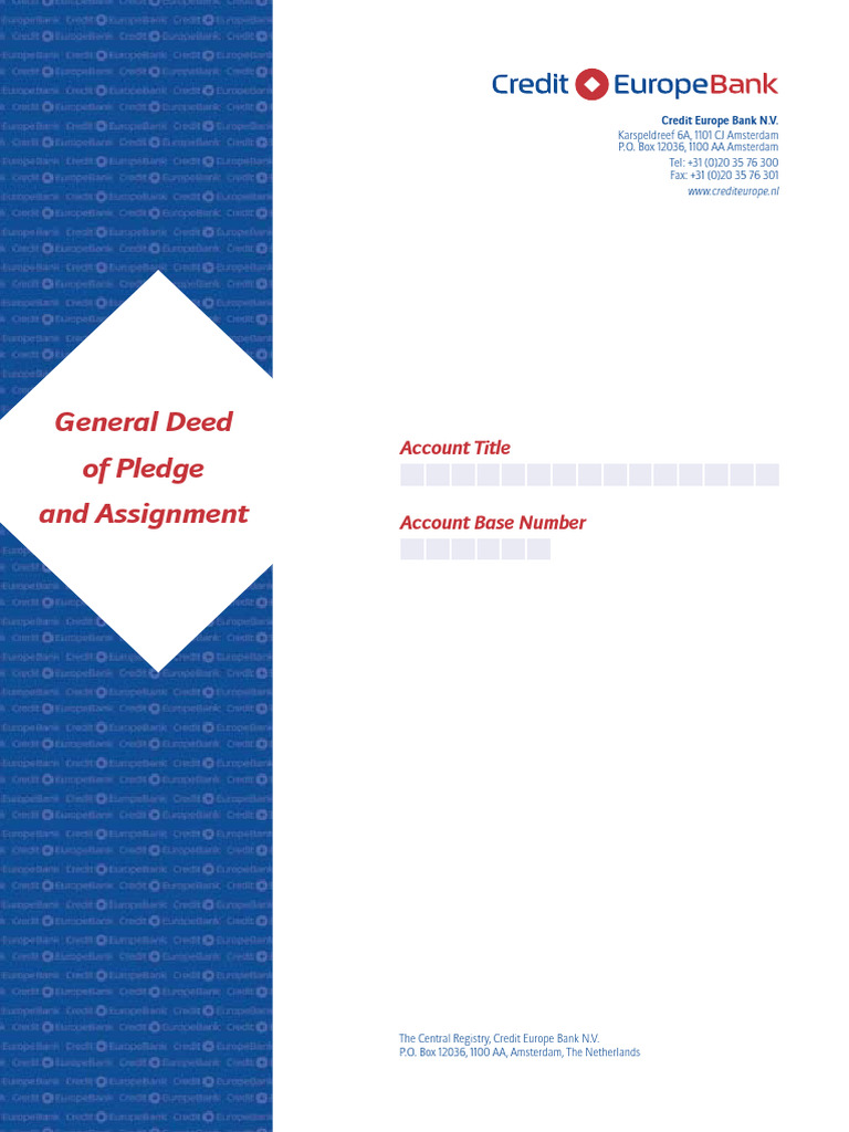 General Deed of Pledge Web | PDF | Bankruptcy | Banks