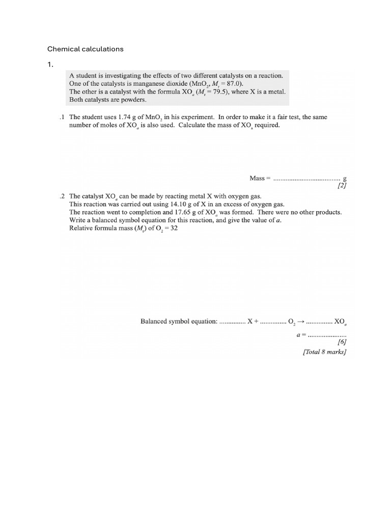 Chemical Calculations | PDF