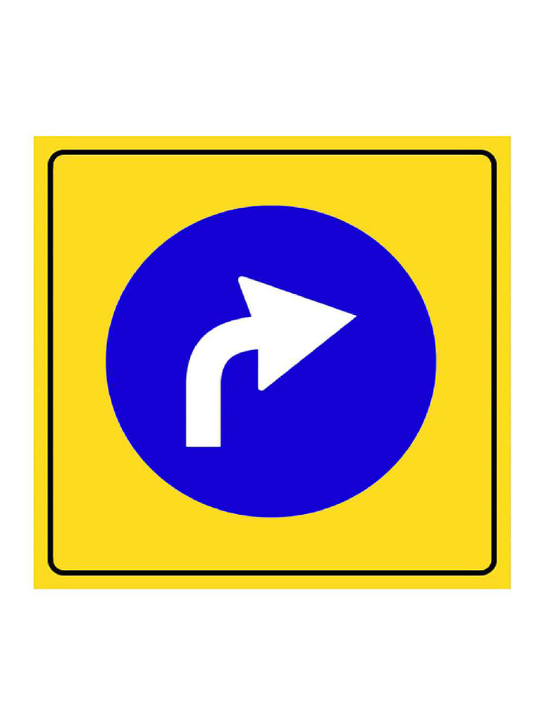 Ileriden Saga Mecburi Yon Levhasi Trafik Isareti Yol Yapim Bakim Ve ...