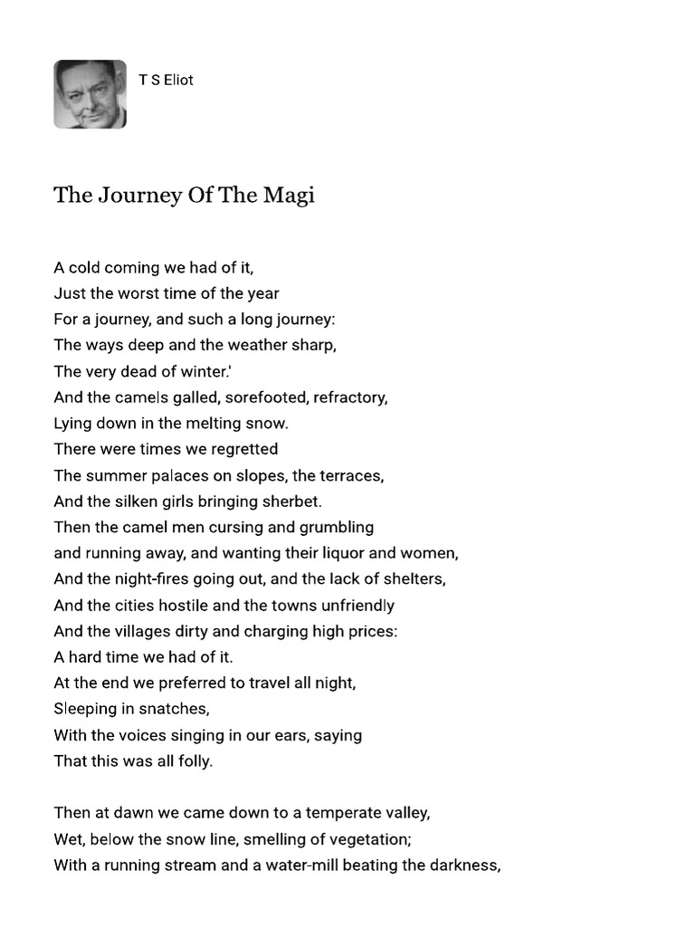 The Journey of The Magi | PDF
