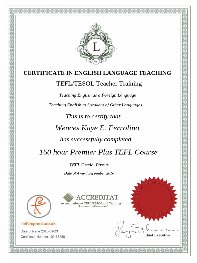 TEFL Certificate | PDF