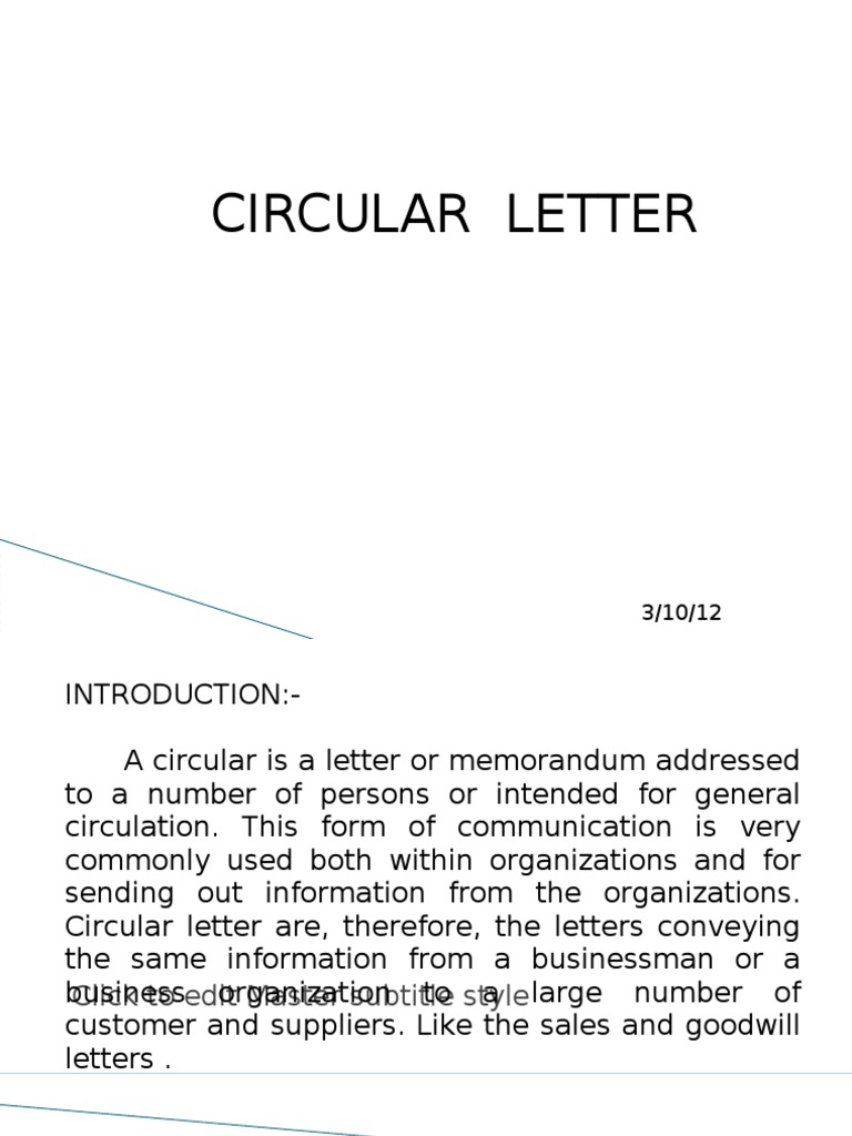 BC PPT On Circular Letter | PDF | Business