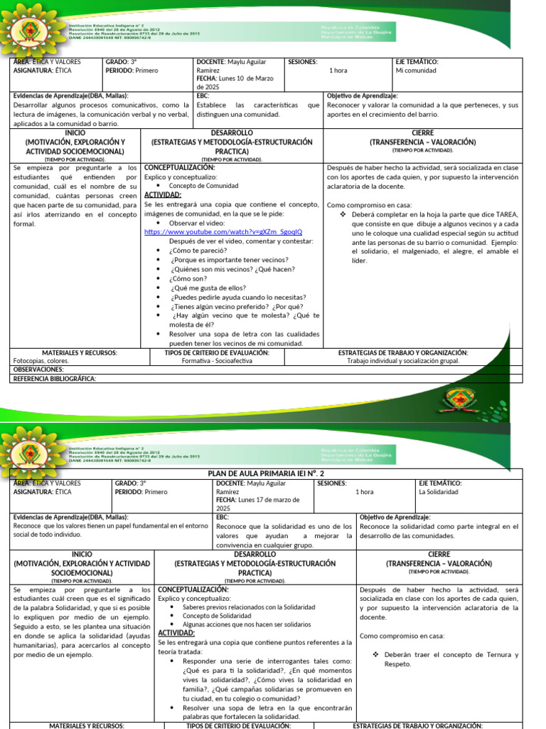 Ética 2025 | PDF | Solidaridad | Aprendizaje