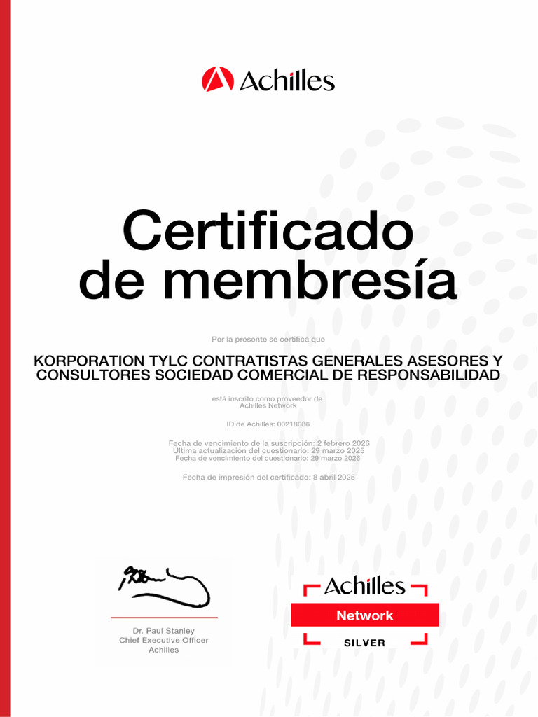 Certificado de Achilles | PDF