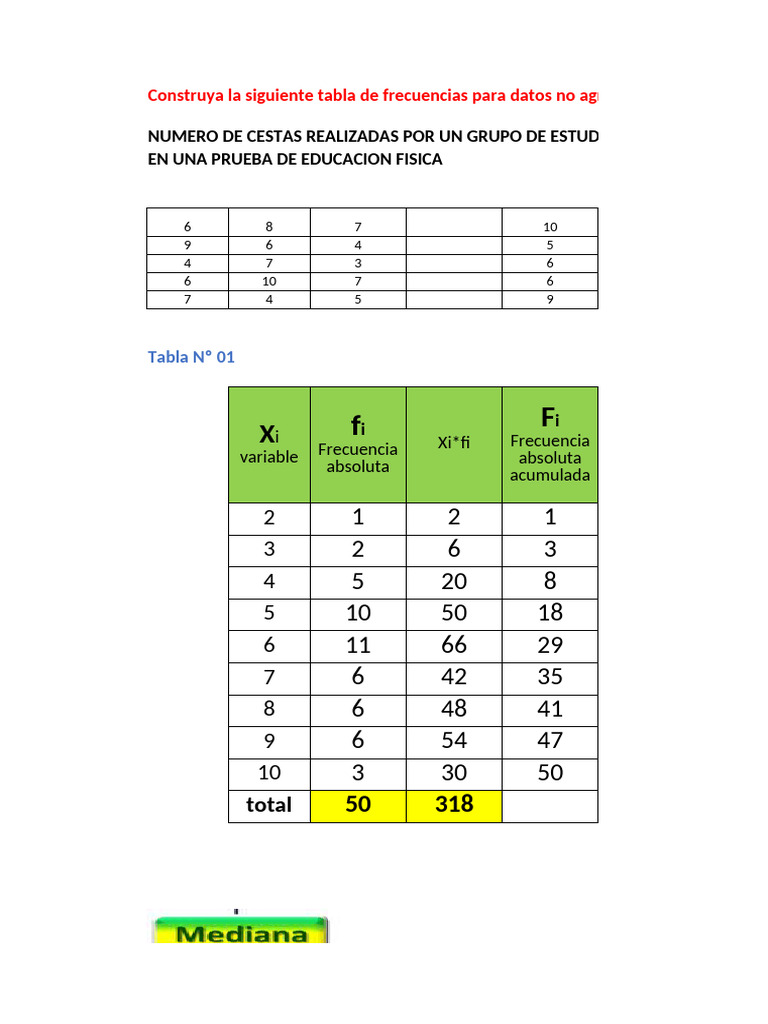 Tabla de Frecuencia Con Datos Agrupados | PDF