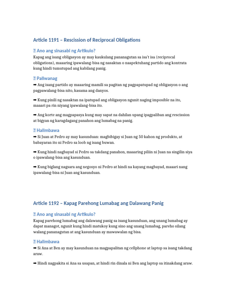 Articles 1191 To 1198 Complete | PDF