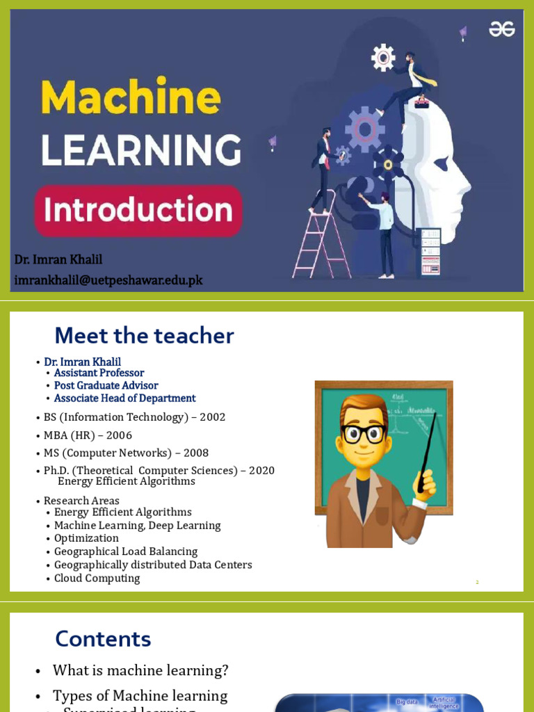 ML Lecture # 01 Introduction to ML | PDF | Machine Learning | Statistical Classification