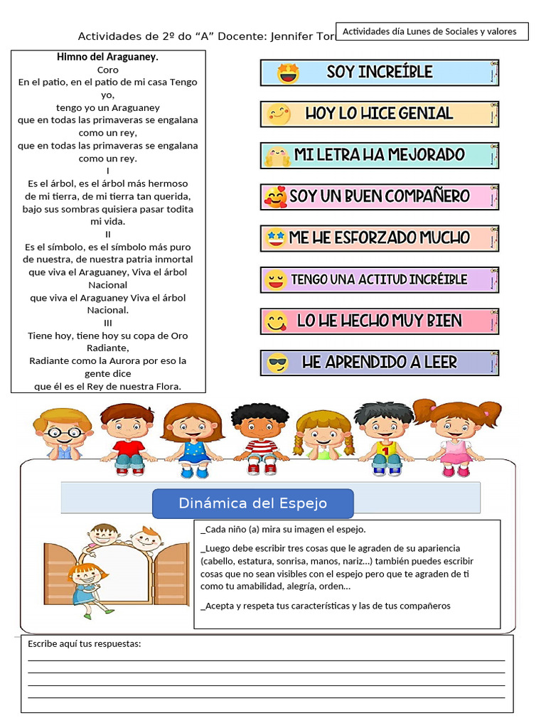 ACTIVIDADES DE 2DO - Doc 6 | PDF
