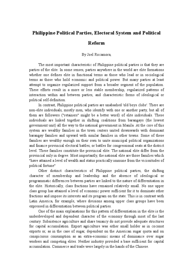 Philippine Political Parties | Elections | Political Events