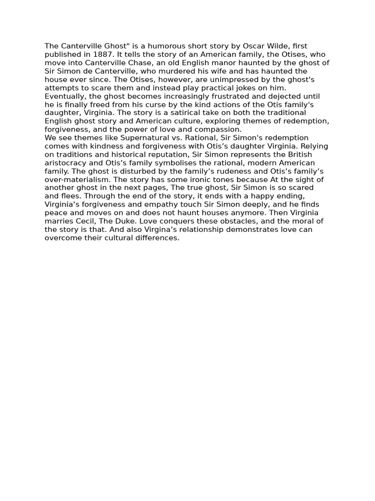 The Canterville Ghost | PDF